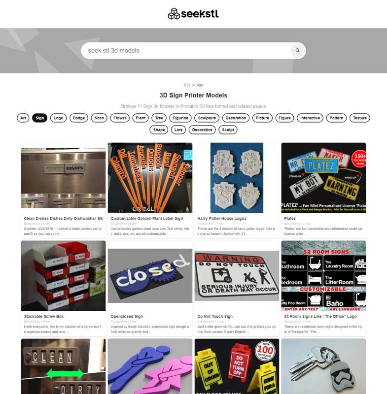 Sign 3D Printer Files - STL 3D Models - SeekStl