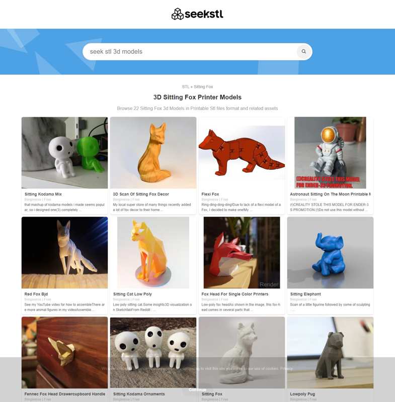 Sitting Fox 3D Printer Files - STL 3D Models - SeekStl