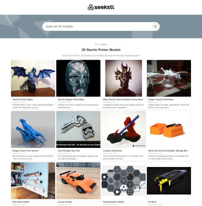 Skyrim 3D Printer Files - STL 3D Models - SeekStl