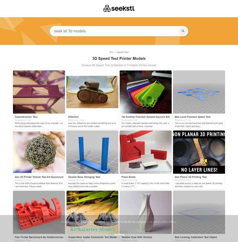 Speed Test 3D Printer Files - STL 3D Models - SeekStl