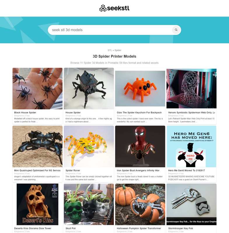 Spider 3D Printer Files - STL 3D Models - SeekStl