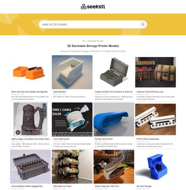 Stackable Storage 3D Printer Files - STL 3D Models - SeekStl