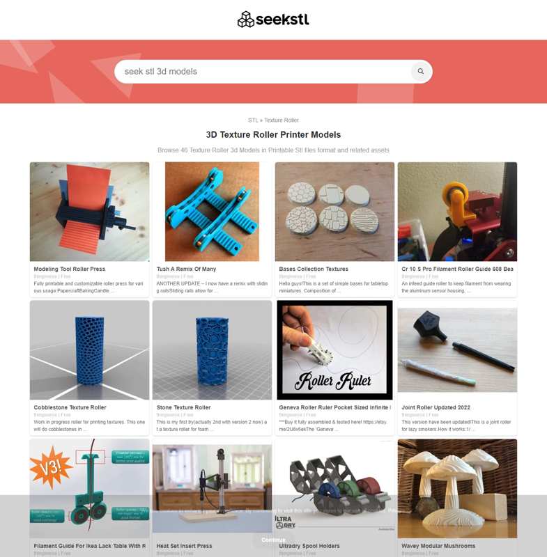 Texture Roller 3D Printer Files - STL 3D Models - SeekStl
