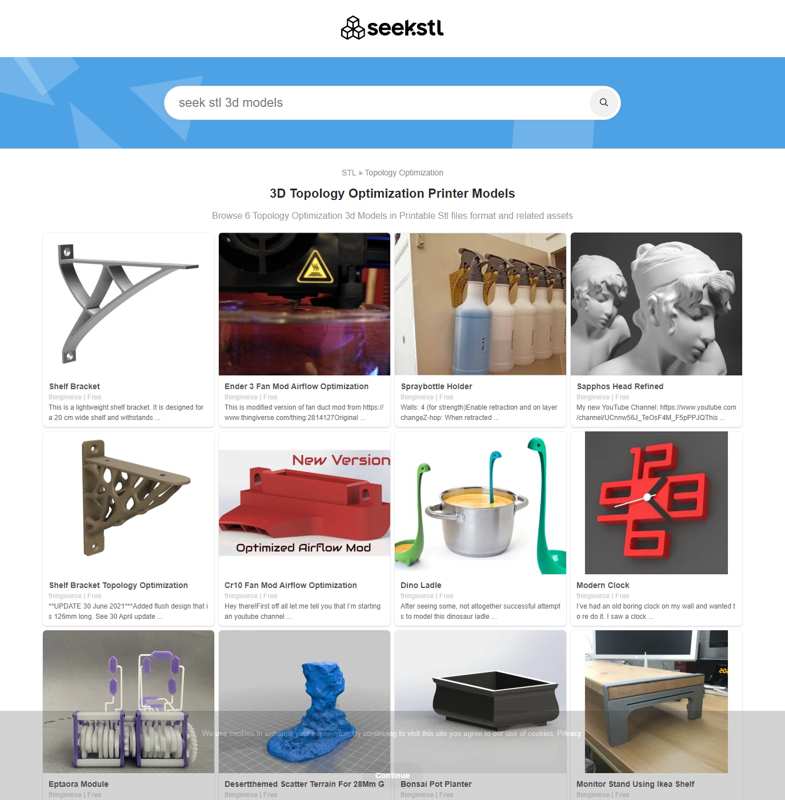 Topology Optimization 3d Printer Files Stl 3d Models Seekstl 