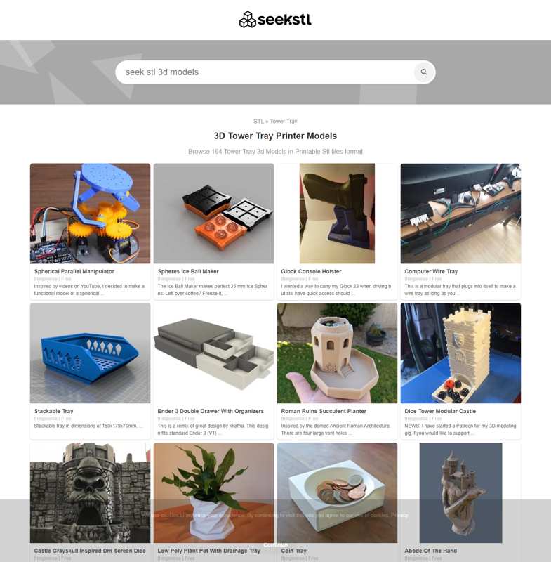 Tower Tray 3D Printer Files - STL 3D Models - SeekStl