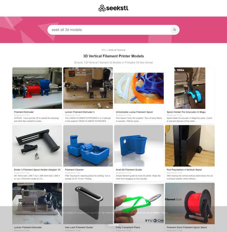 Vertical Filament 3d Printer Files Stl 3d Models Seekstl