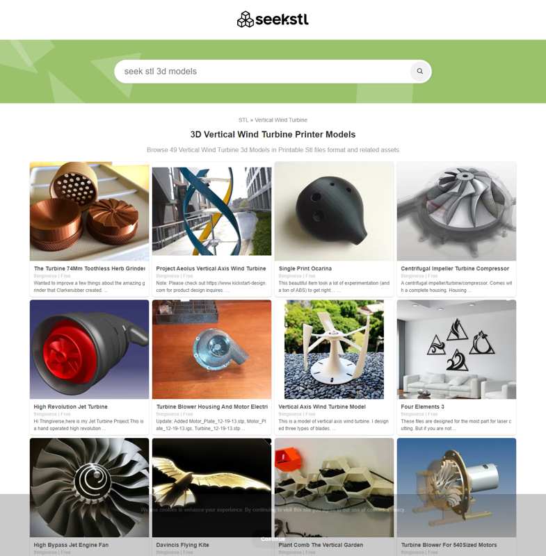 Vertical Wind Turbine 3D Printer Files - STL 3D Models - SeekStl