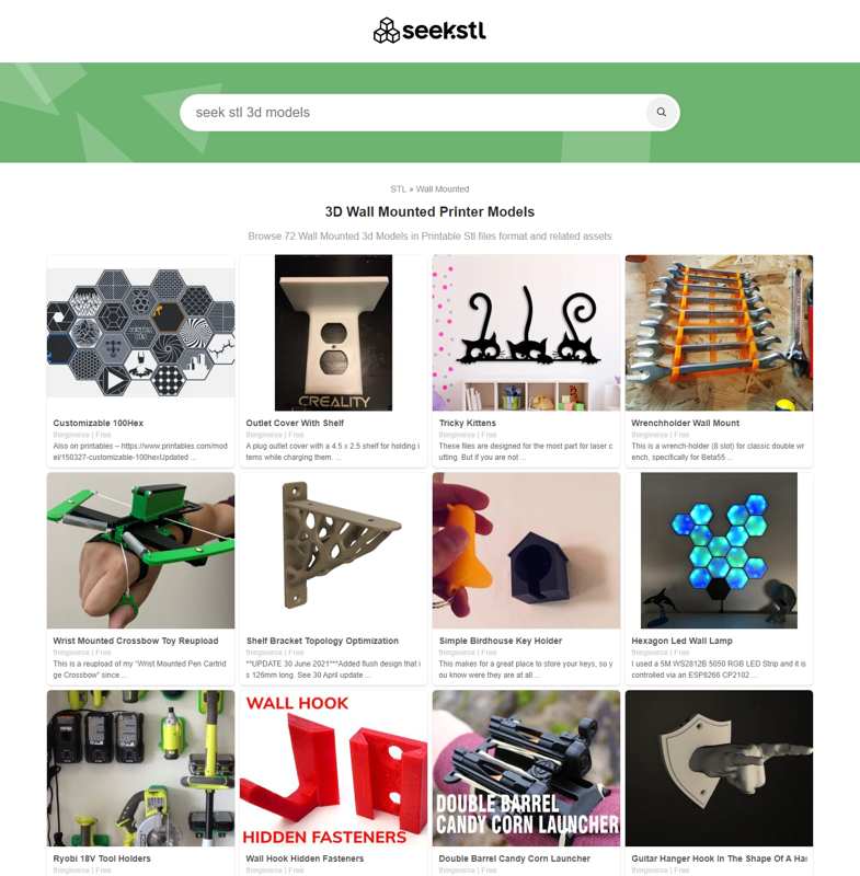 Wall Mounted 3D Printer Files - STL 3D Models - SeekStl